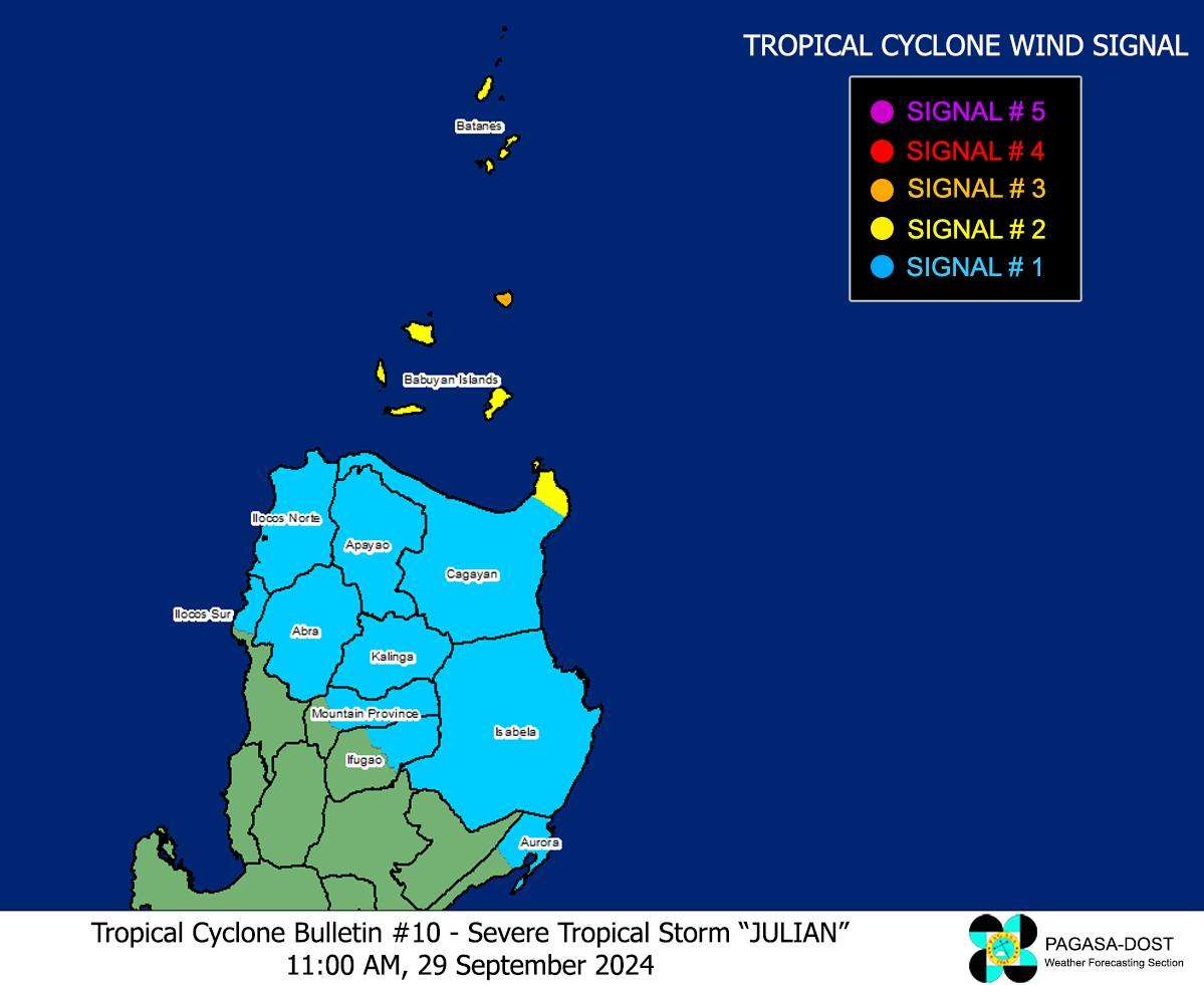 Typhoon Julian Intensifies as It Moves Northwestward, Signal No. 3 Raised Over Batanes and ...