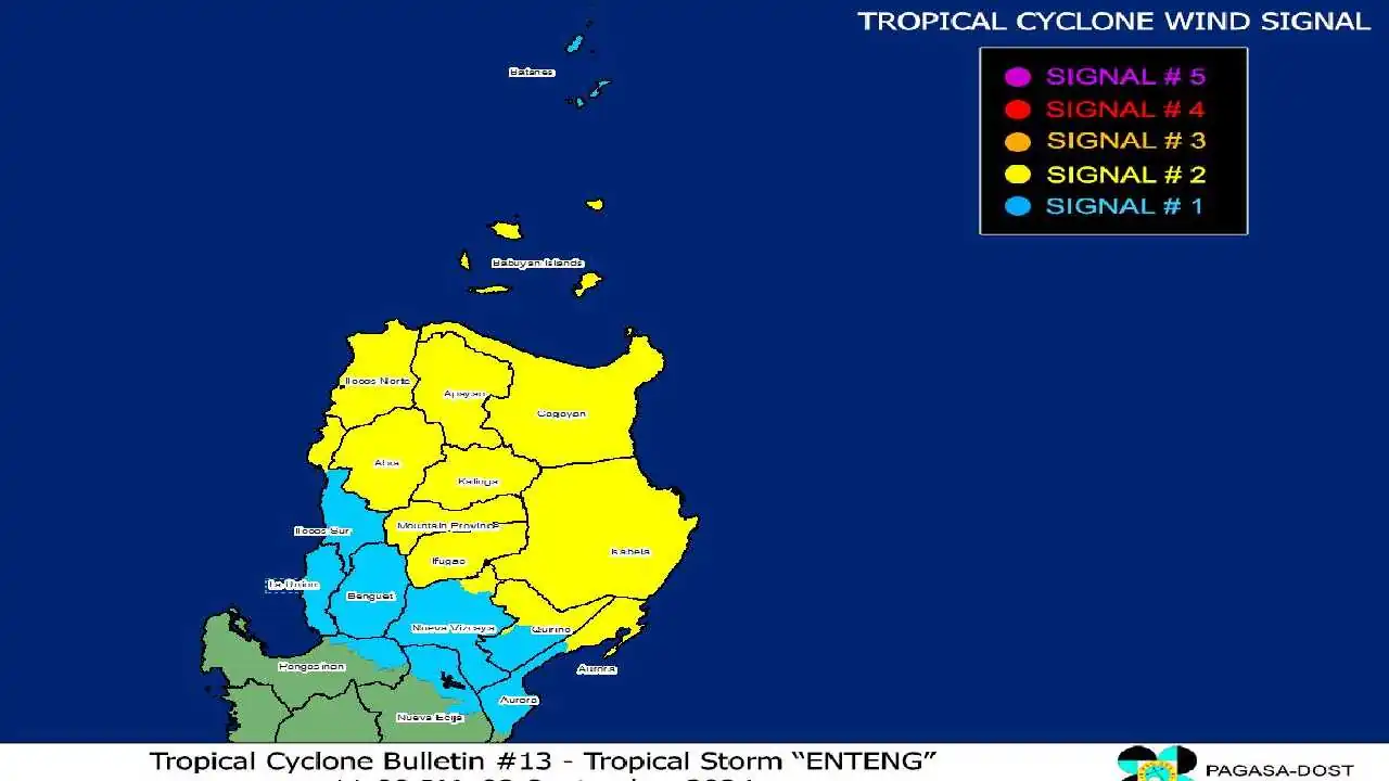 Typhoon 'Enteng' Maintains Strength While Moving Through CAR | Bombo ...